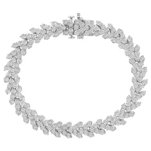 HAUS OF BRILLIANCE 2.00ctw Diamond Laurel Wreath Link Bracelet In Sterling - Silver