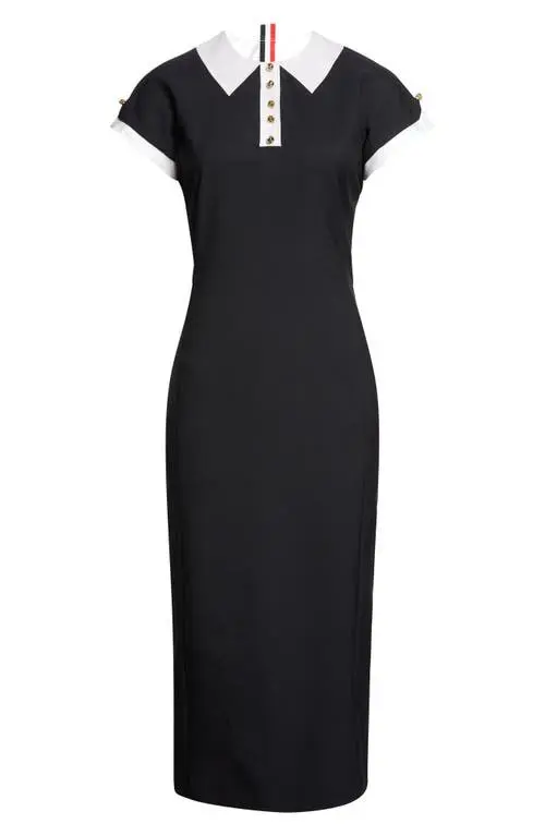 Thom Browne Trompe L'oeil Polo Wool Hopsack Dress