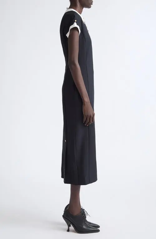 Thom Browne Wool Hopsack Trompe L'oeil Polo Dress