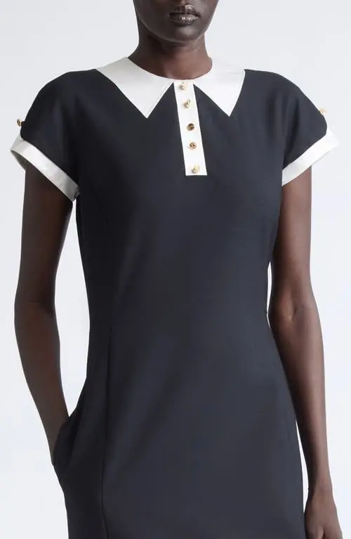 Thom Browne Wool Hopsack Trompe L'oeil Polo Dress