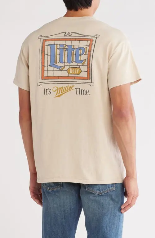 Junk Food Miller Lite Stained Glass Graphic T-shirt