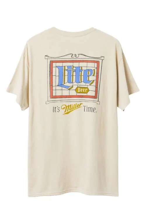 Junk Food Miller Lite Stained Glass Graphic T-shirt