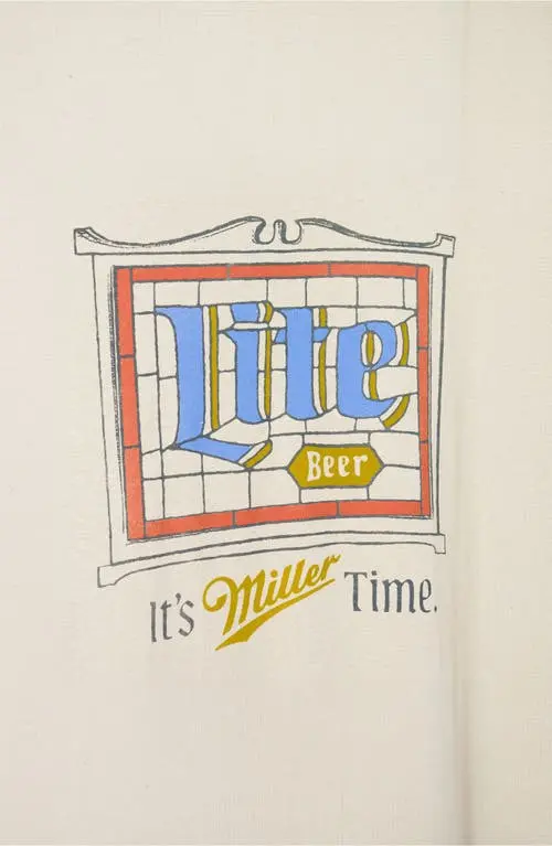 Junk Food Miller Lite Stained Glass Graphic T-shirt