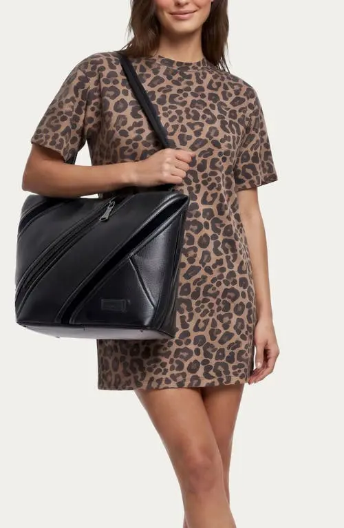 AIMEE Avenue Top Zip Leather Tote - Black