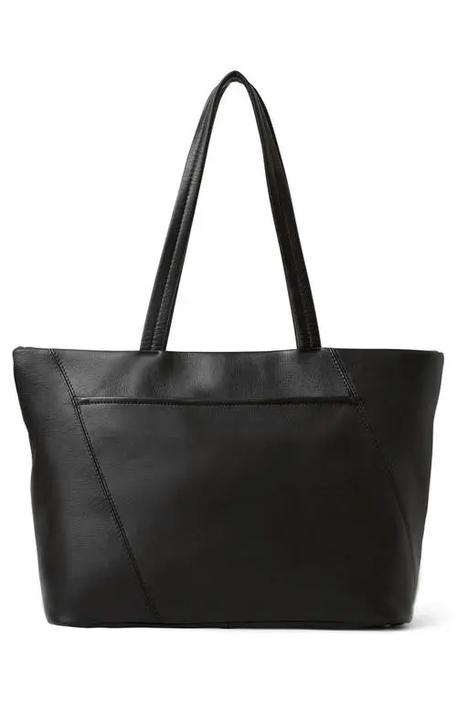 AIMEE Avenue Top Zip Leather Tote - Black
