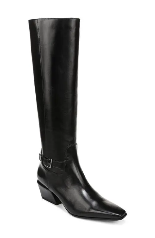 Sam Edelman Haisley Knee High Buckled Block Heel Boots - Black