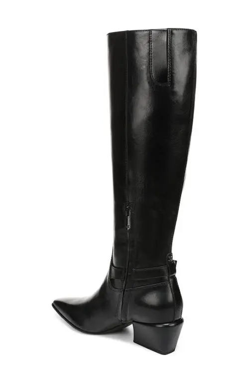 Sam Edelman Haisley Knee High Buckled Block Heel Boots - Black