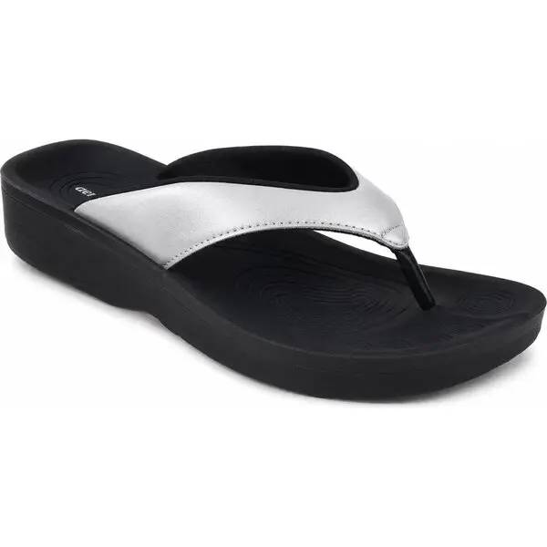 AEROTHOTIC Pearly Fume Flip Flops - Silver