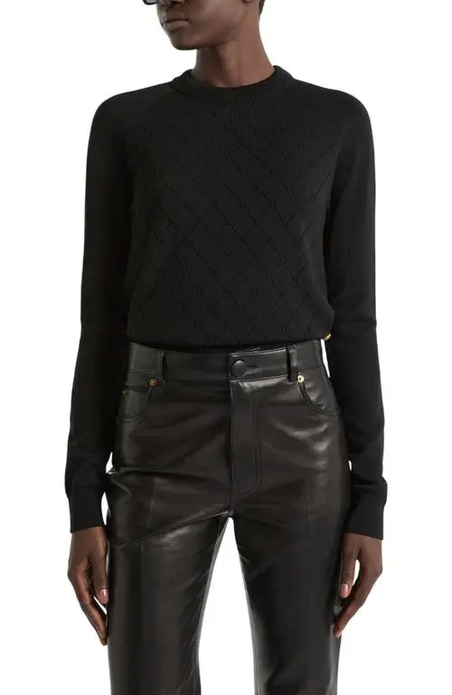 Balmain Fine Knit Jumper With Quilted Effect