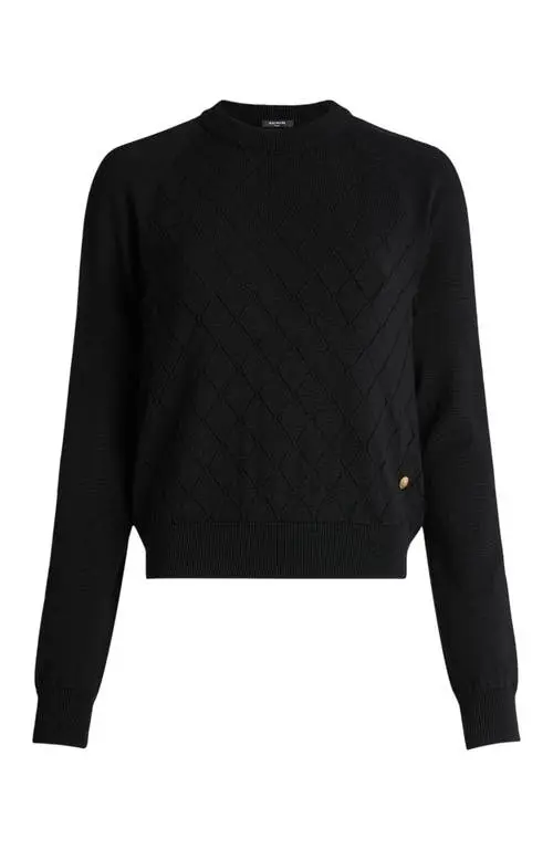 Balmain Fine Knit Jumper With Quilted Effect