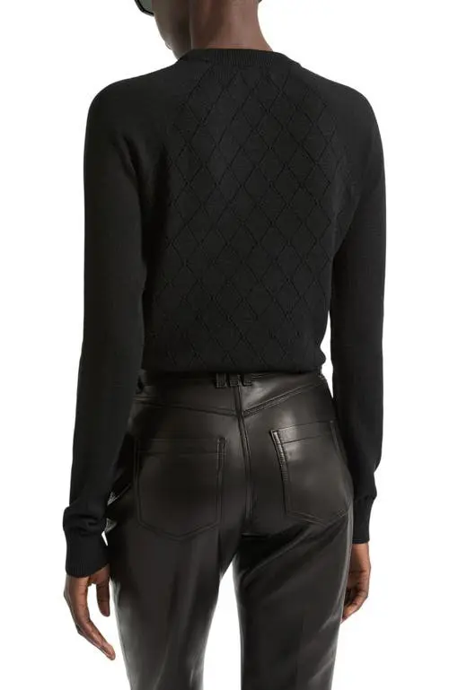 Balmain Fine Knit Jumper With Quilted Effect