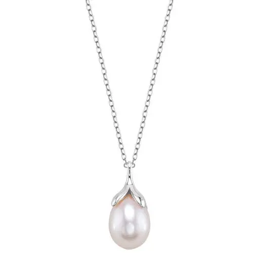 The Pearl Source Freshwater Pearl Drop Pendant Necklace - Sterling Silver