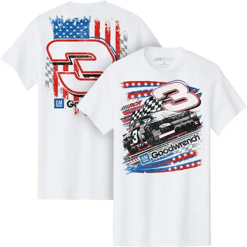 NASCAR Richard Childress Racing Team Collection #3 Gm Goodwrench Patriotic Car Throwback T-shirt - White