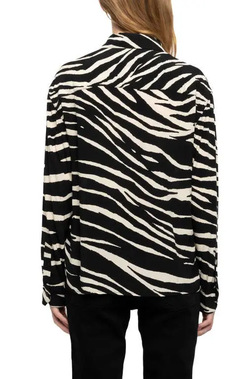 Zadig&Voltaire Tyrica Zebra Print Long Sleeve Shirt