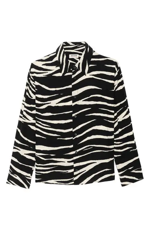 Zadig&Voltaire Tyrica Zebra Print Long Sleeve Shirt