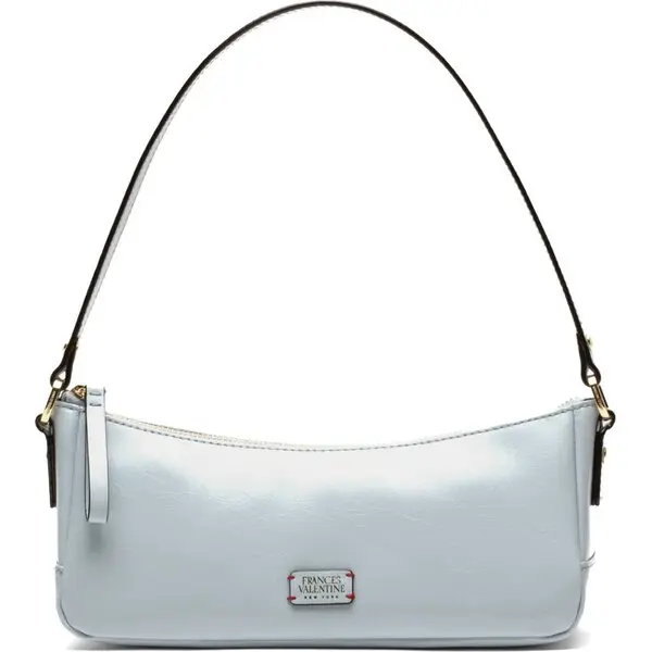 FRANCES VALENTINE Mia Crinkled Leather Shoulder Bag - Light Blue