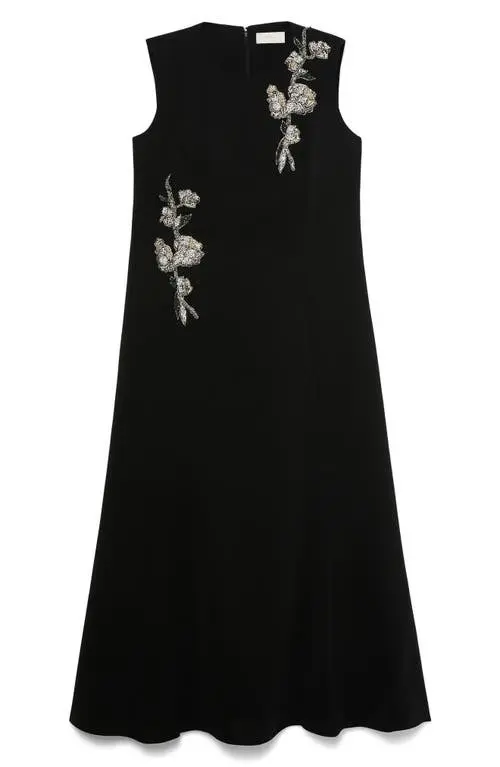 Marina Rinaldi Refeluca Beaded Jewel Neck Dress