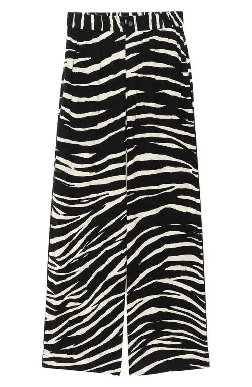 Zadig&Voltaire Pin Zebra Print Wide Leg Pants