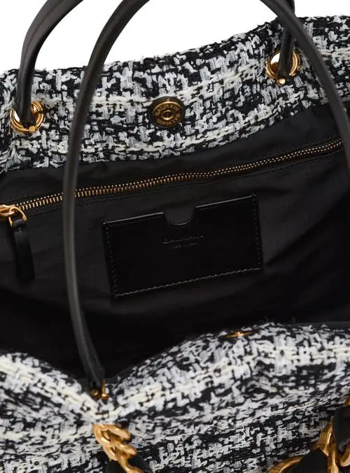 Balmain 1945 Soft Tweed Tote Bag