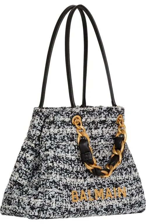 Balmain 1945 Soft Tweed Tote Bag
