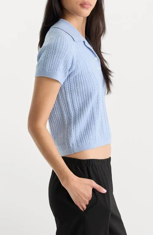 Good American The Micro Cable Merino Wool Polo