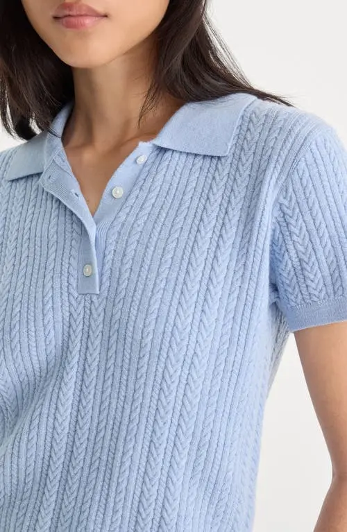 Good American The Micro Cable Merino Wool Polo
