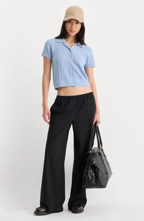 Good American The Micro Cable Merino Wool Polo