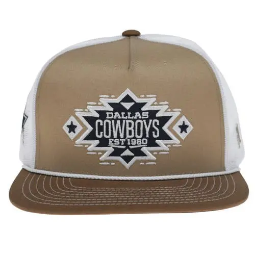 HOOEY White Dallas Cowboys Aztec Trucker Adjustable Hat