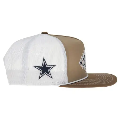 HOOEY White Dallas Cowboys Aztec Trucker Adjustable Hat