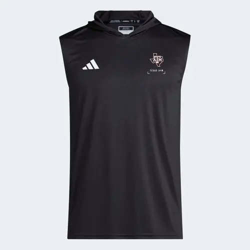 Adidas Texas A&m Aggies D4t Sleeveless Hoodie - Black