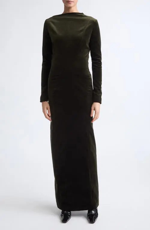 JIL SANDER Stretch Velvet Ankle Dress - Utility