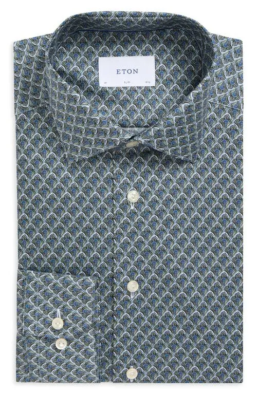 Eton Slim Fit Geometric Twill Shirt
