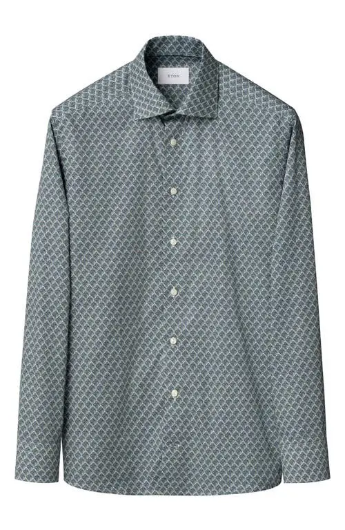 Eton Slim Fit Geometric Twill Shirt