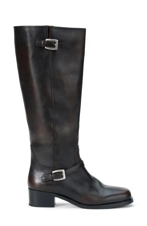 Staud Brooklyn Leather Knee-high Boots With Buckles