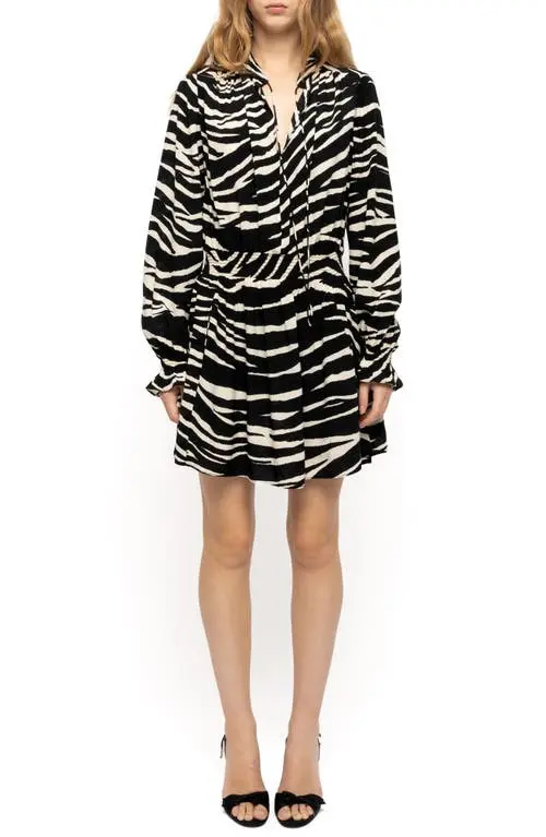Zadig&Voltaire Rayados Zebra Print Mini Dress - Black