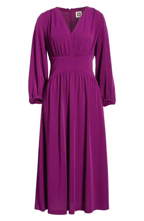 Anne Klein Blouson Long Sleeve Fit & Flare Midi Dress