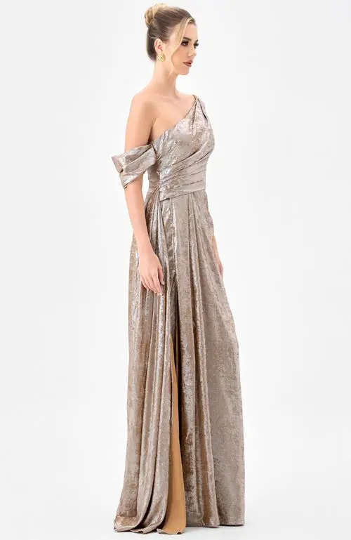 BARIANO Ginnie Draped Sash Gown