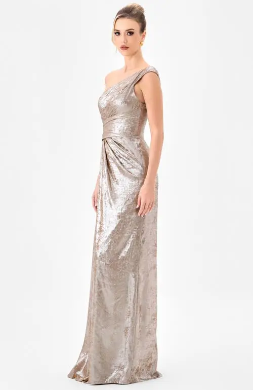 BARIANO Ginnie Draped Sash Gown