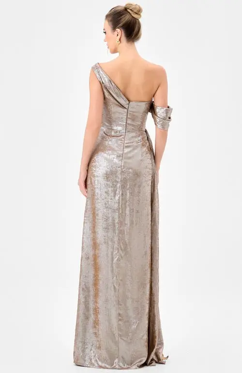BARIANO Ginnie Draped Sash Gown