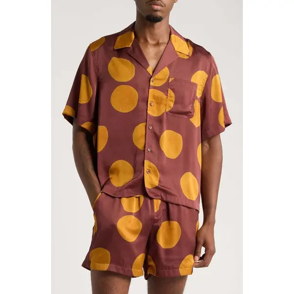 RIZORT Curly Camp Shirt - Maroon