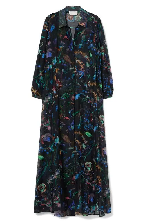 Marina Rinaldi Printed Long Sleeve Shirtdress