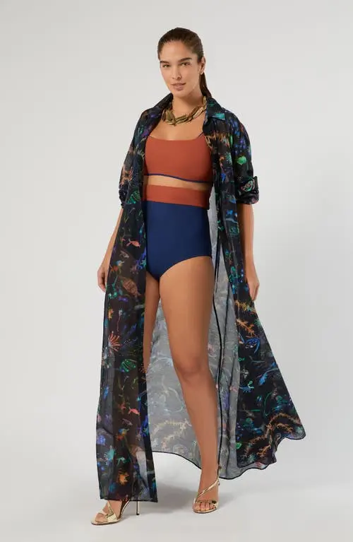 Marina Rinaldi Printed Long Sleeve Shirtdress