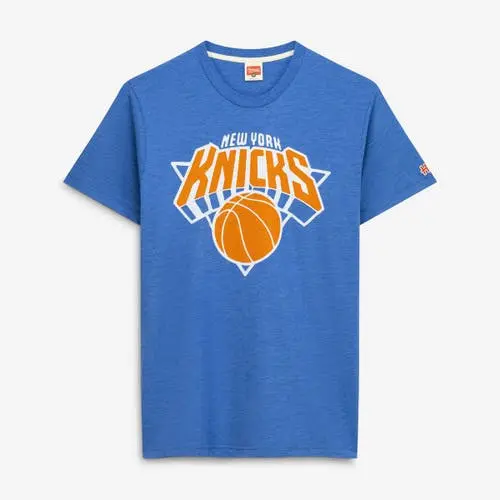 HOMAGE New York Knicks Logo Tri-blend T-shirt - Blue