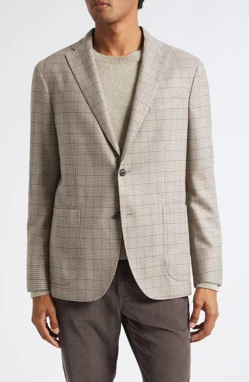 Boglioli Overcheck Wool Sport Coat - Beige