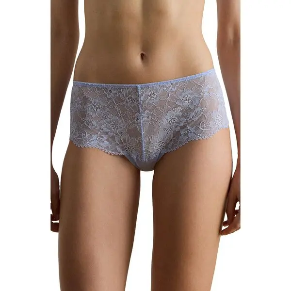 LAUREN INTIMATES Lace Hipster Briefs - Blue Sky