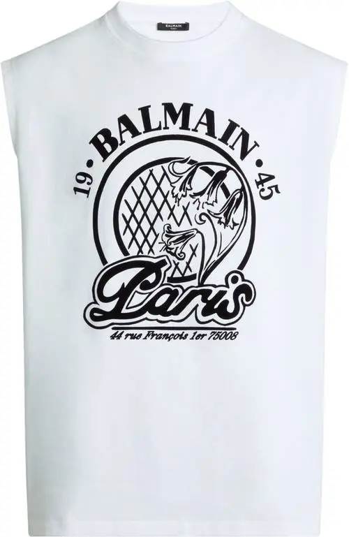 Balmain Flocked Quilted Tank Top