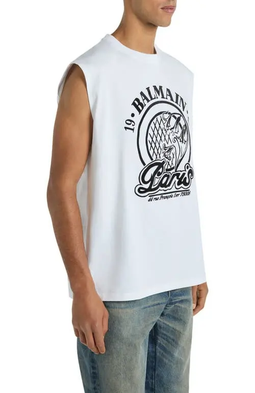 Balmain Flocked Quilted Tank Top