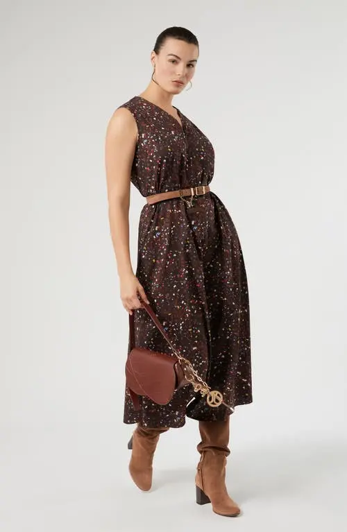 Marina Rinaldi Print Cotton Sleeveless Dress