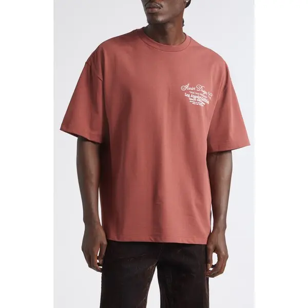 Amiri Oversize Dreamers Embroidered T-shirt - Brick