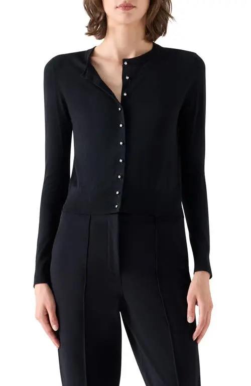 Akris Merino Wool Embellished Button Cardigan
